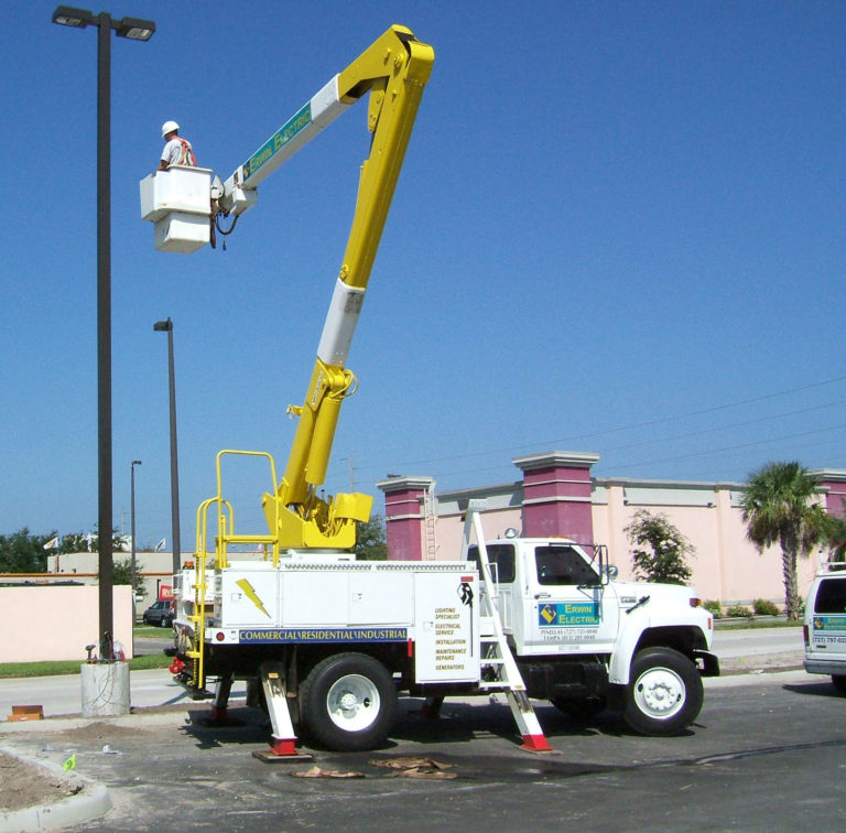 Bucket Truck: Pole Light Services – Erwin Electric